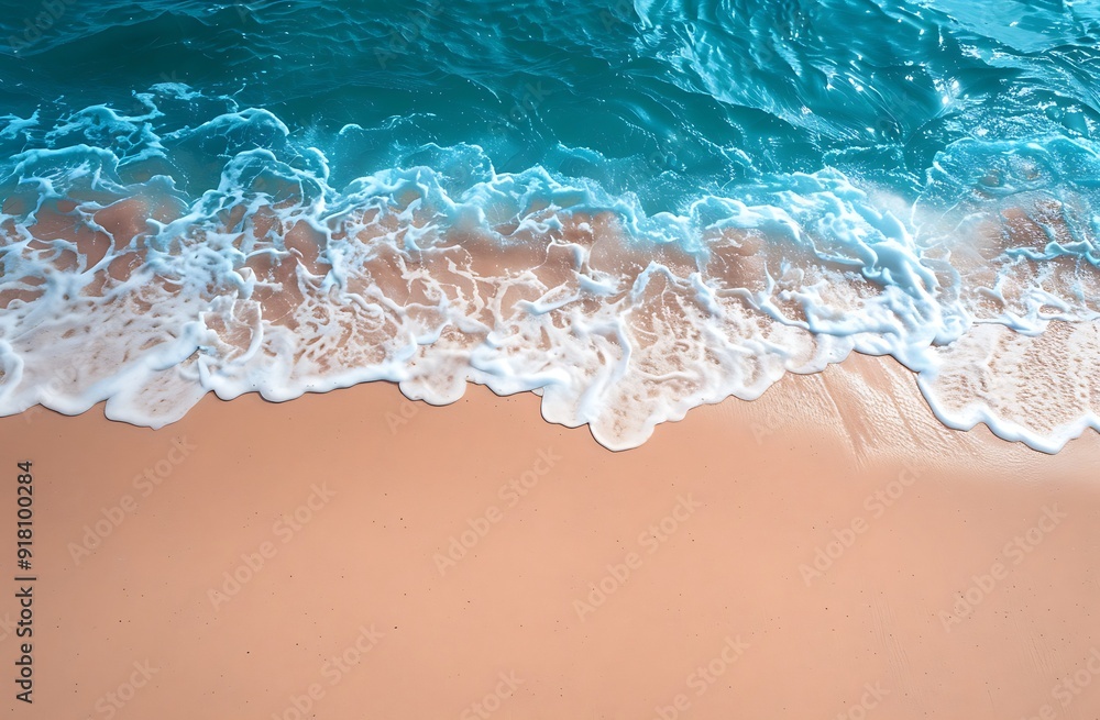 Pictorial photograph capturing the top view of a clean sand beach with ...