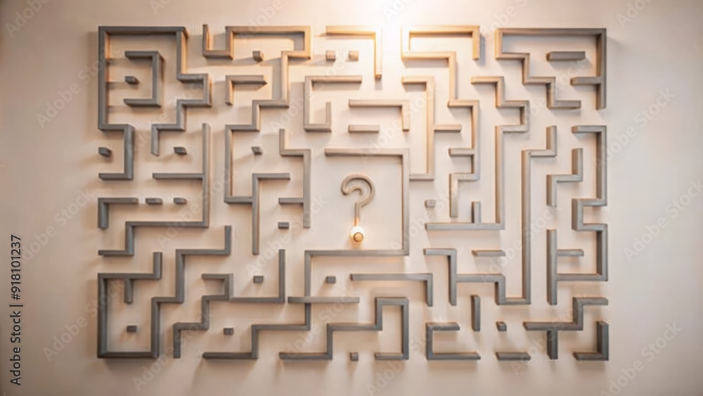 Conceptual Maze with Question Marks - A maze filled with question marks ...