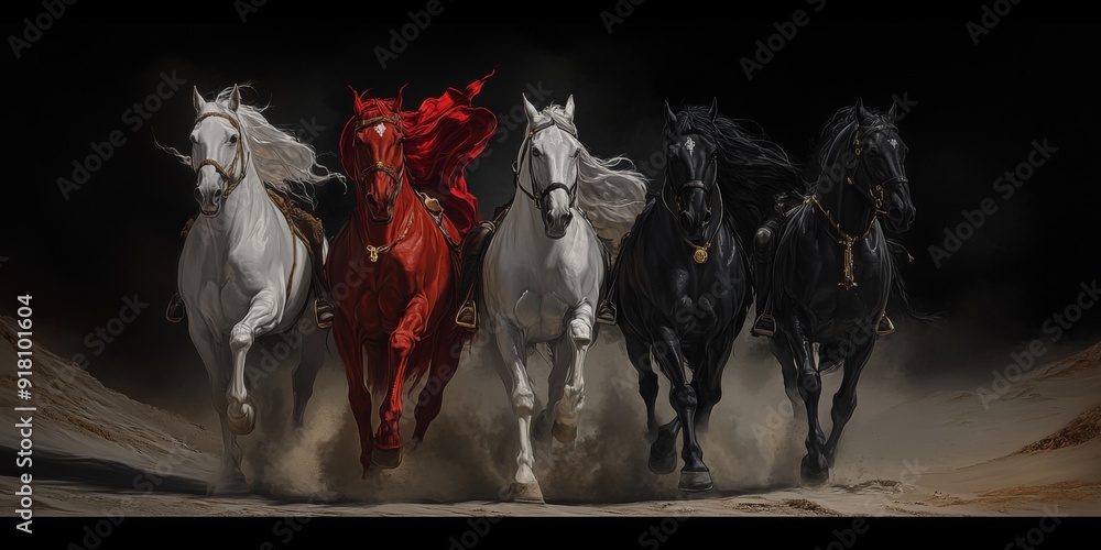 Apocalyptic Riders: The Four Horsemen of the Apocalypse, Symbolizing ...