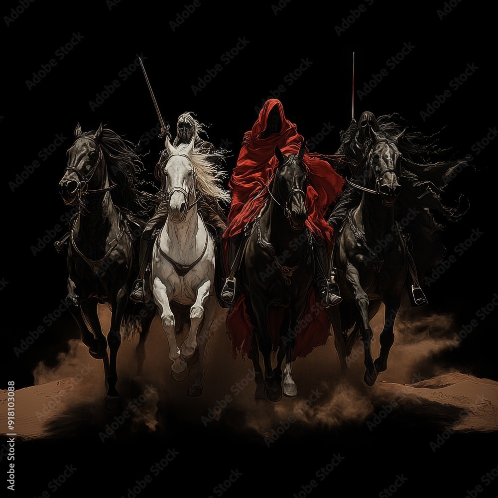 Apocalyptic Riders: The Four Horsemen of the Apocalypse, Symbolizing ...