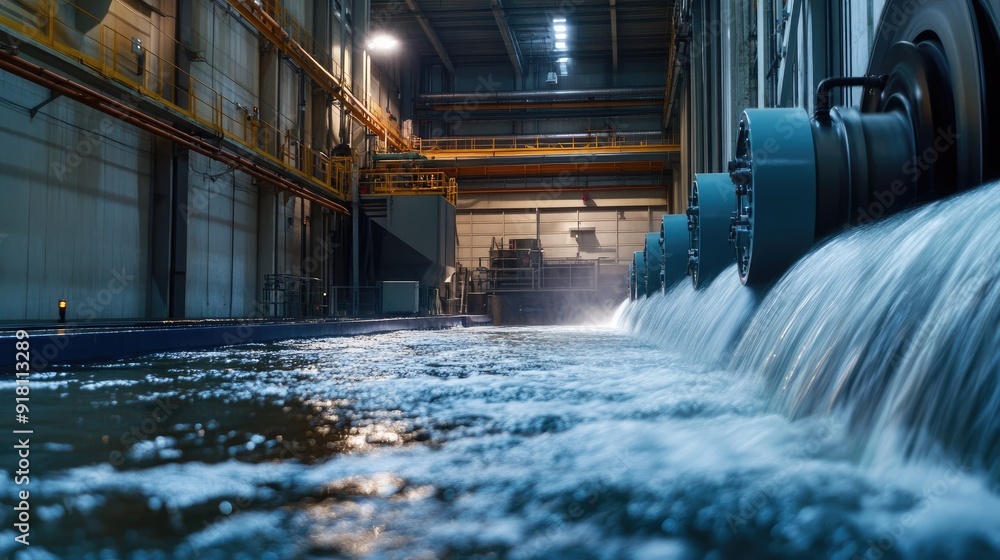 Water flow testing of hydro turbines in a specialized facility ...