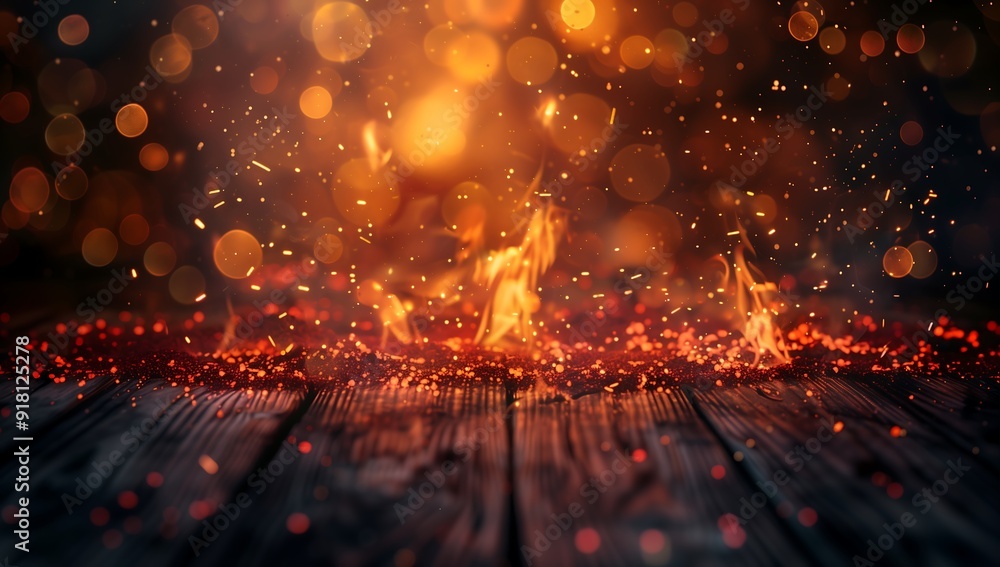 A fascinating wall of flame appears on the surface of an old tree: a ...
