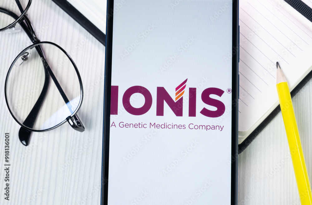 New York, USA - 1 August 2024: Ionis Pharmaceuticals Logo on Phone ...
