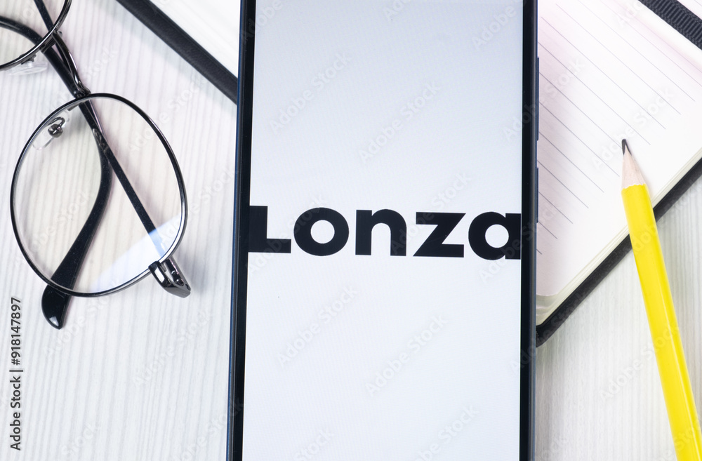 New York, USA - 1 August 2024: Lonza Logo on Phone Screen, Company Icon ...