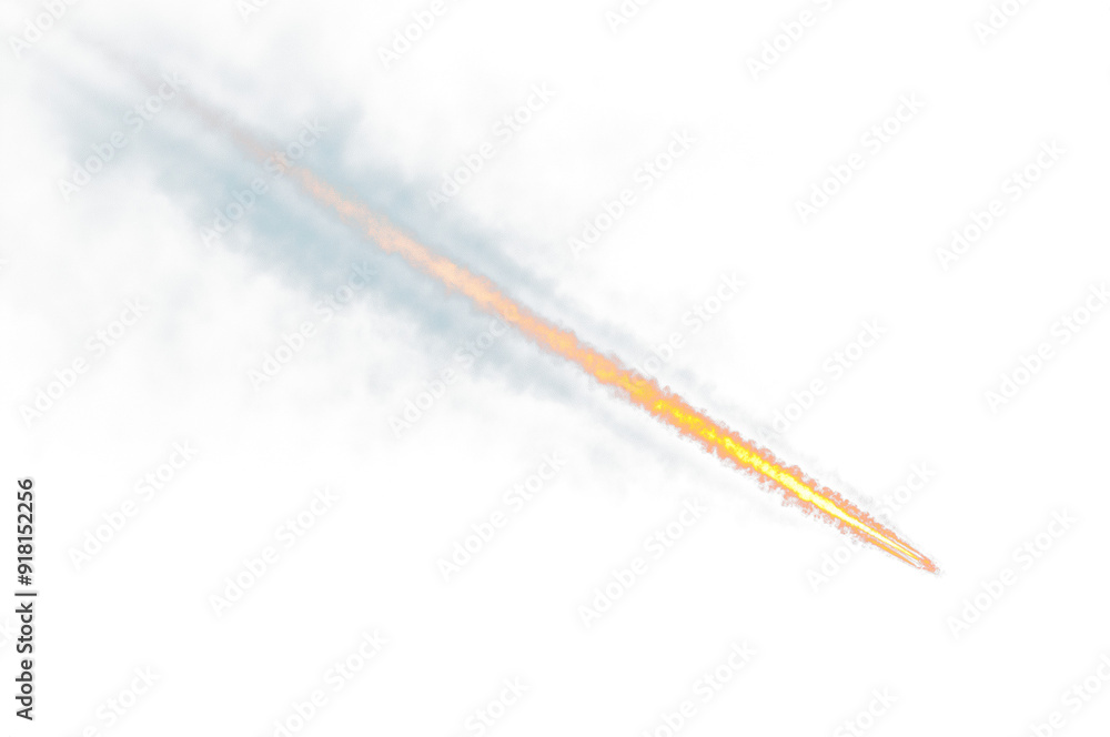 Jet Fuel Trail or Comet Streak: A Fiery Rocket Launch, Meteor Trail, or ...