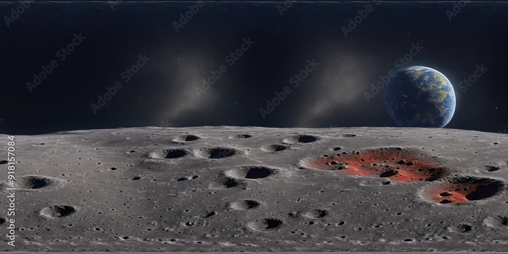 HDRI Lifeless Alien Moon Equirectangular Panorama 7 Stock Illustration ...