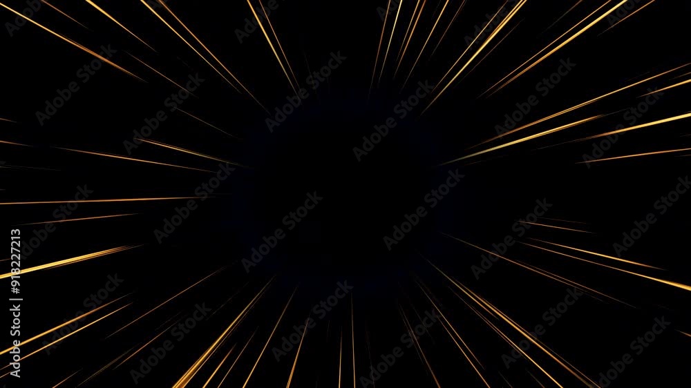 Bright anime speed lines motion on black. Abstract radial anime speed ...