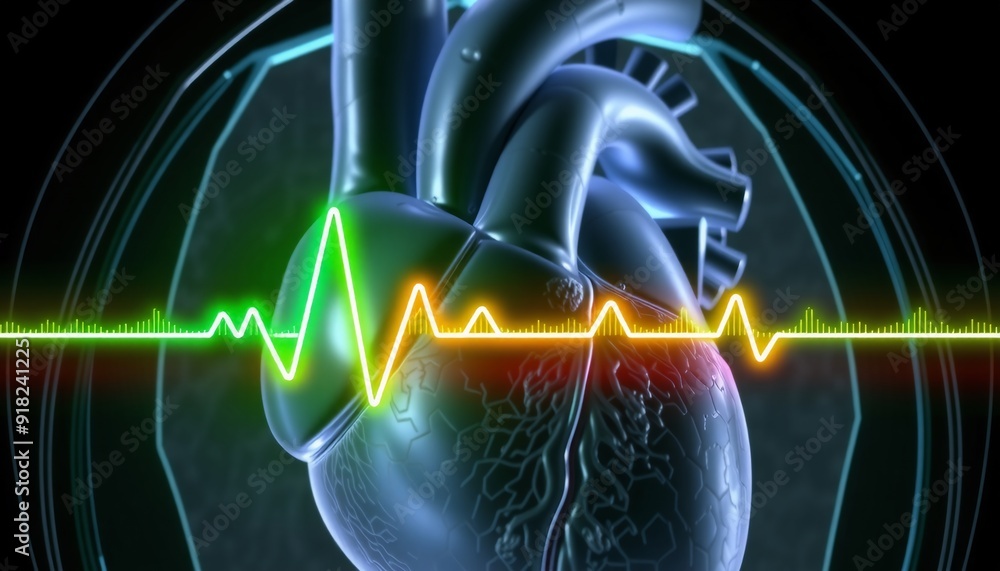 central heart CT model hyper-realistic with detailed anatomy left side ...