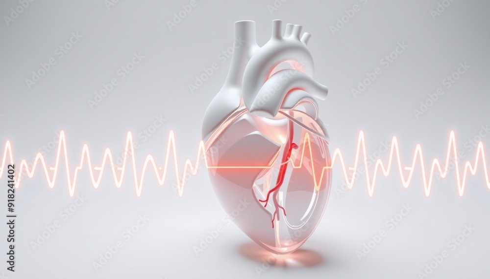 hyper-realistic ct heart model with clear internal view heart rate ...