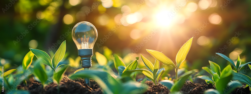 Green energy resources concept. Symbolizing renewable energy sources ...