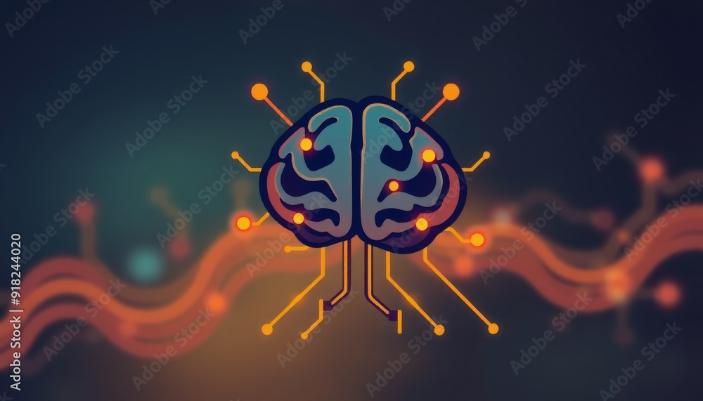 engaging educational logo central stylized brain with ai circuits ...