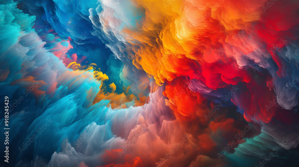 Chromatic Rhapsody: An abstract masterpiece of swirling hues and ...