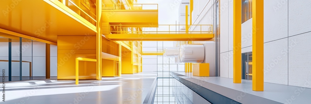 Modern Yellow and White Architectural Design with Glass Floor - A ...