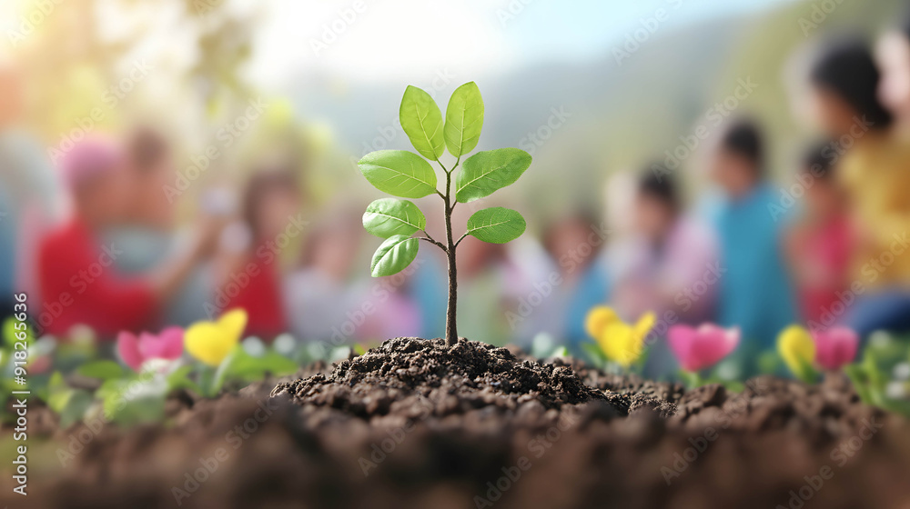 Social contribution and social responsibility concept, reforestation ...