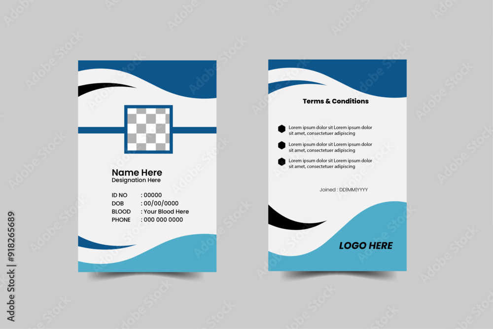 Modern Identity Card.Modern and minimalist id card template,Creative id ...
