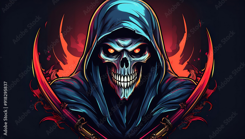 Grim Reaper Gaming Logo- A design concept featuring the Grim Reaper as ...