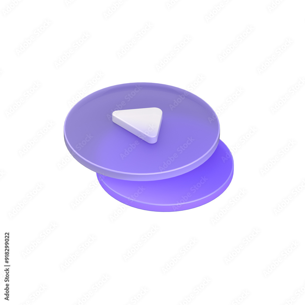 Transparent Backgrounds Mock-up3d realistic media play button 3D ...