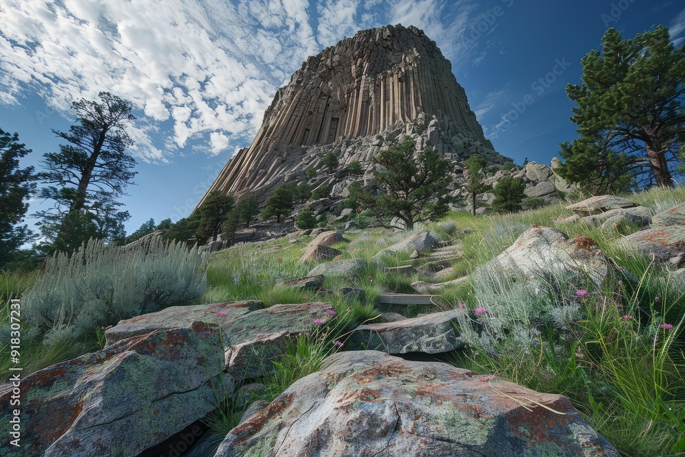The breathtaking and majestic devils tower national monument in wyoming ...