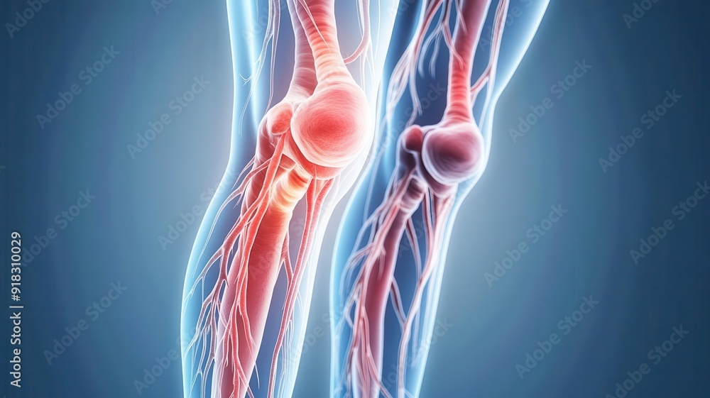 Graphic showing swollen legs with varicose veins, a common symptom of ...