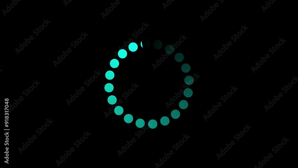 Loading circle animation on Black background. Loading icon animation ...