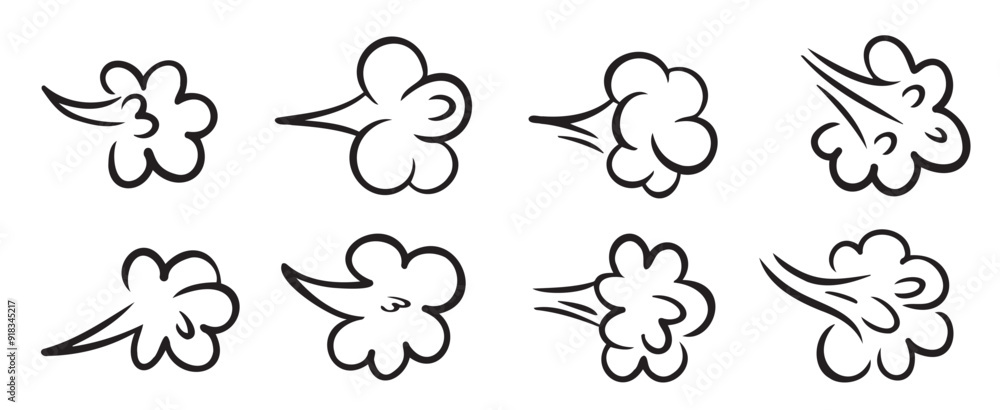 Comic-fart-cloud bad stink balloon smoke gas cloud comic style ...