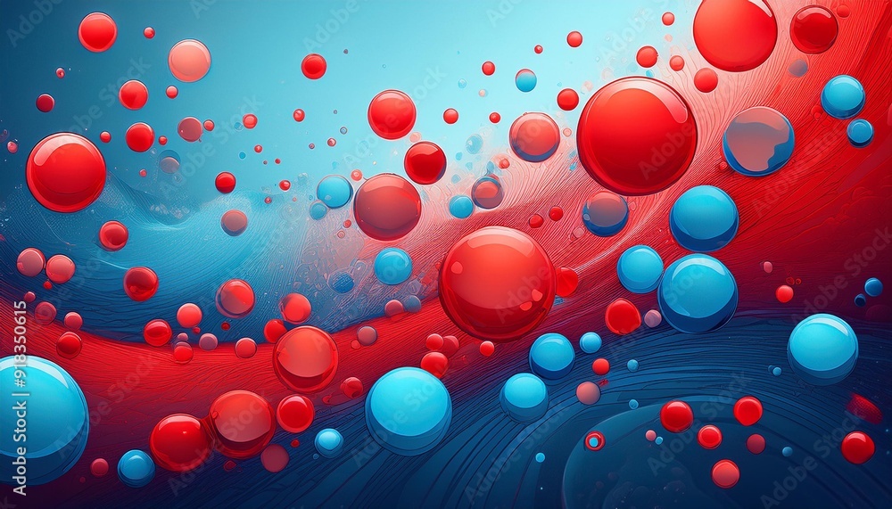 Generative AI illustration of abstract background with red and blue ...