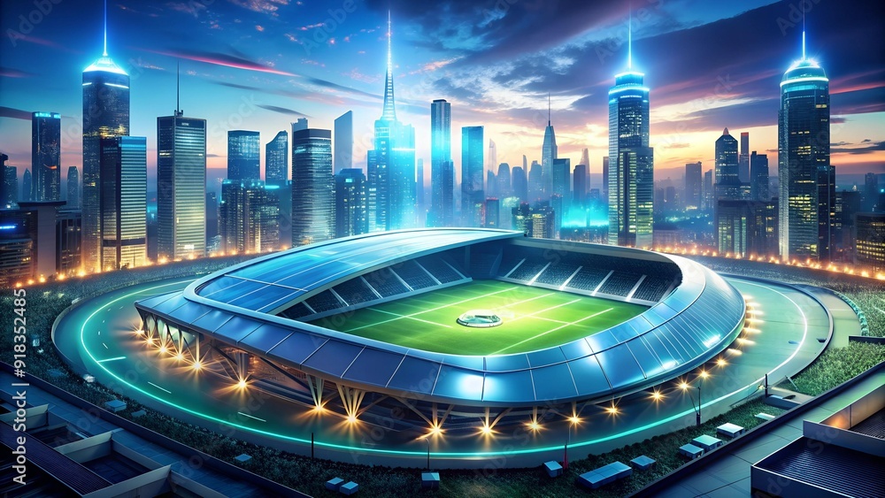 Neon Metropolis: A Futuristic Soccer Stadium Embracing the Urban ...