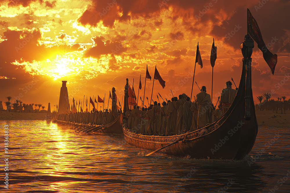 A breathtaking sunset ceremony, where priests and priestesses glide ...