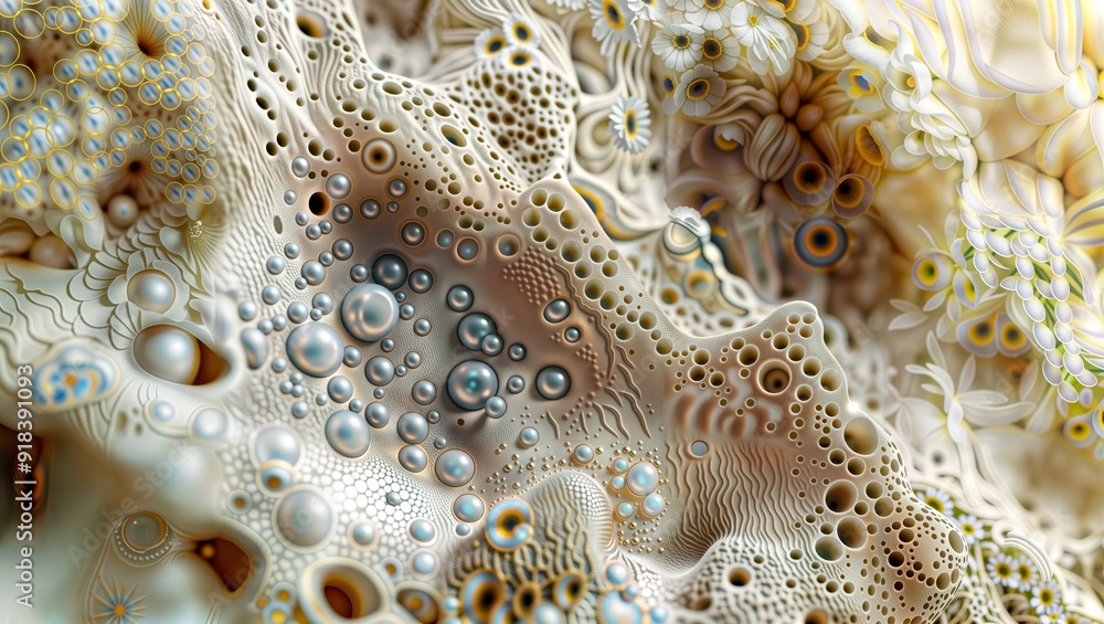 Organic Abstraction. Detailed digital artwork featuring organic shapes ...