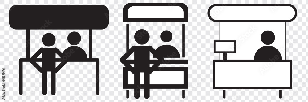 Sales booth vector icon, promo stand symbol. flat style. sales booth ...