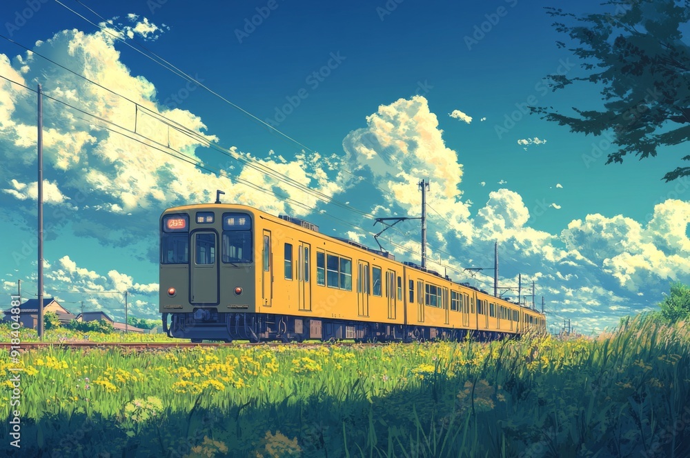 Whimsical Animated Train Journey: A Playful Illustration of a ...