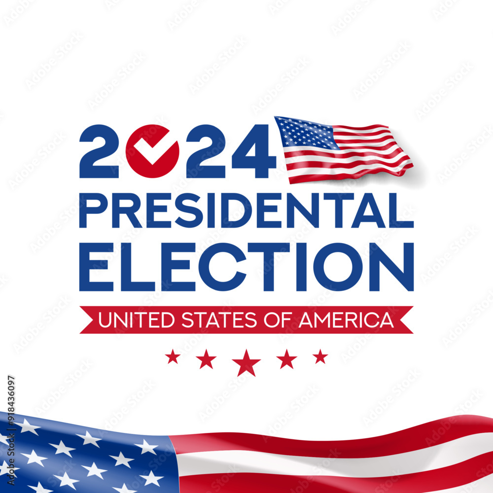2024 presidential election card. USA presidential election 2024 banner ...
