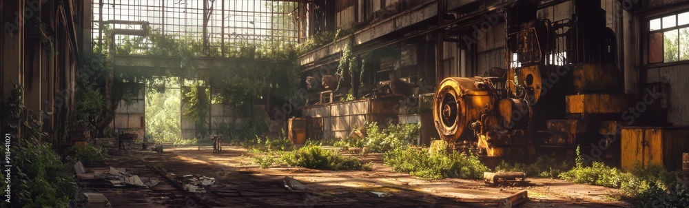 Desolate Beauty: Abandoned Factory Art with Rusting Machinery and ...