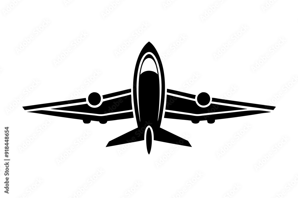 Plane logo design simple icon silhouette black,Airplane,A minimalist ...
