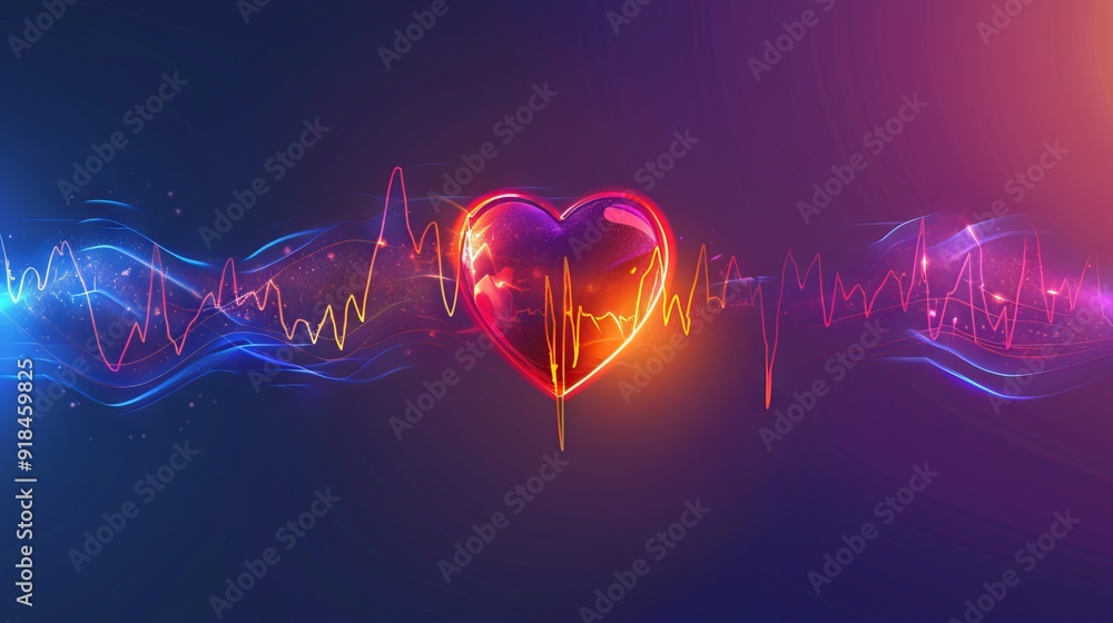 Heart pulse and heartbeat. heartbeat lone, cardiogram. beautiful ...