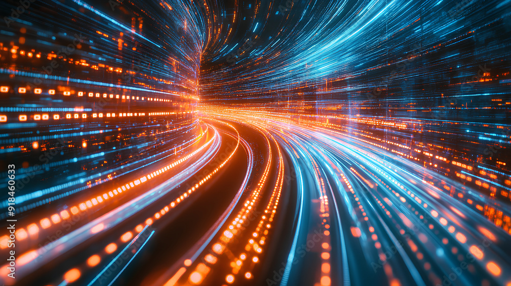 Abstract technology background of high speed global data transfer ...