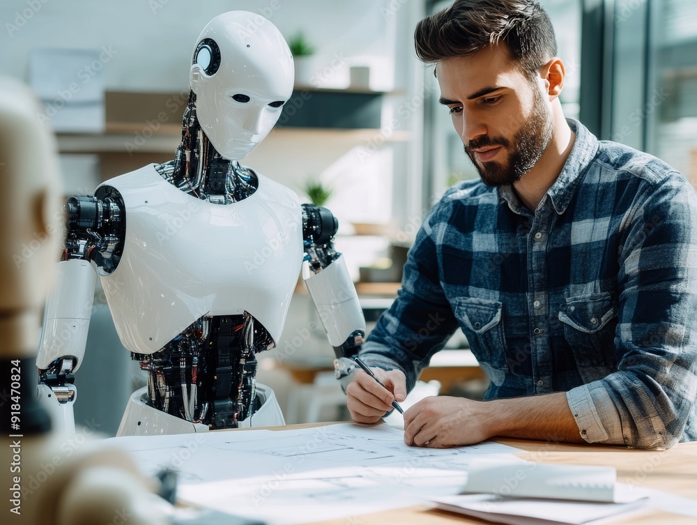 Human and AI robot collaboration in a creative office environment ...