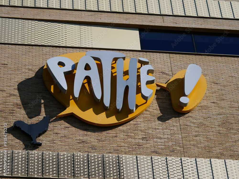 Pathe City movie theater in the Dutch city center of in Arnhem sign ...