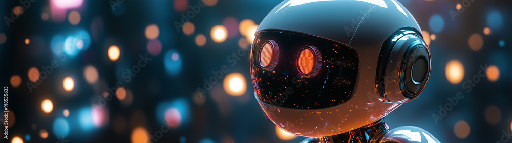 AI chatbot represented by a humanoid robot, created with generative AI ...