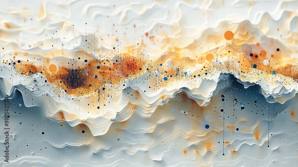 Generate a unique data map that uses unconventional shapes and symbols ...