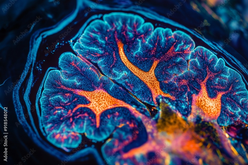 The scan reveals stunning colors and intricate details of the brain's ...