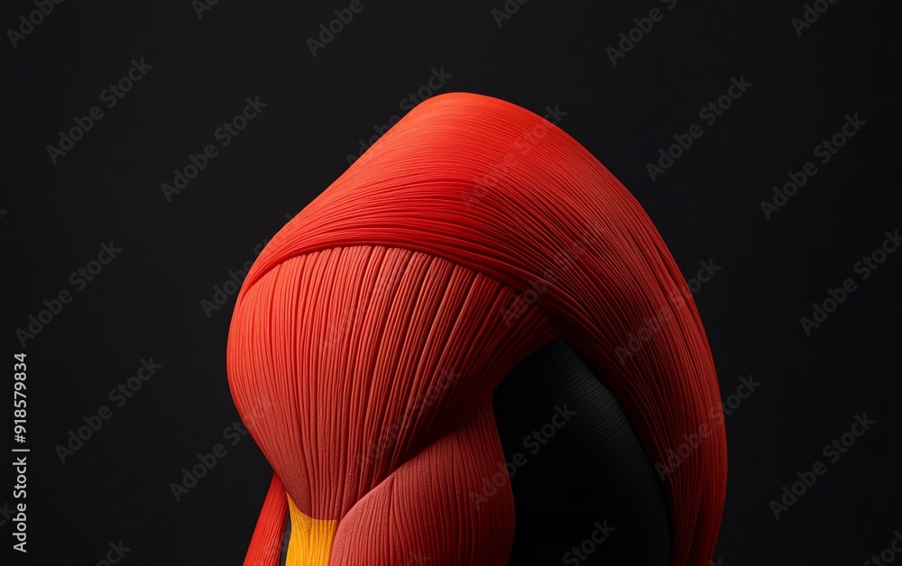 Closeup of the deltoid muscle with nerve fibers visible, showing the ...