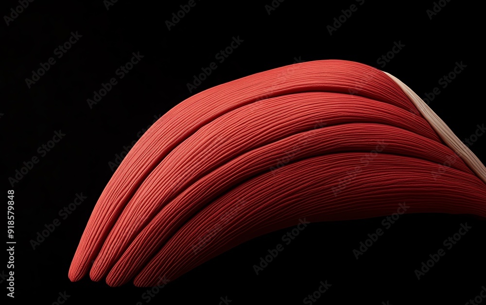 Closeup of the deltoid muscle with nerve fibers visible, showing the ...