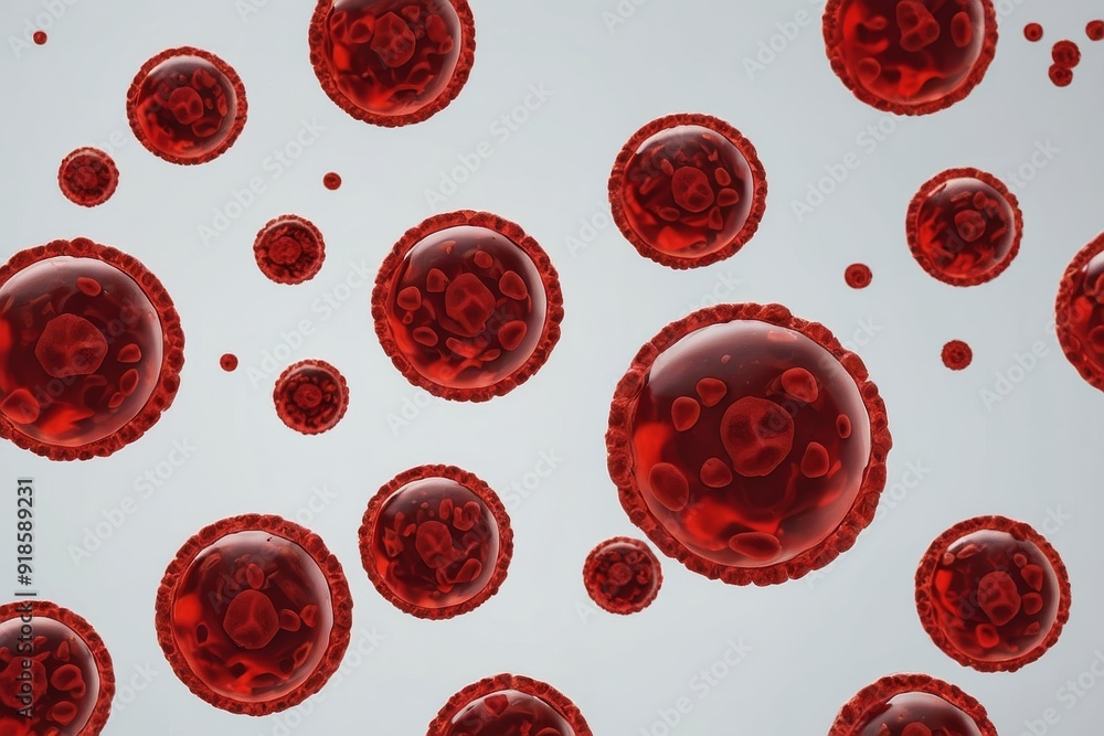Red Blood Cells and Hematology Concept Microscopic View Stock Photo ...