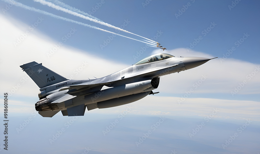 Image of a fighter jet with afterburners burning and motion blur. Stock ...