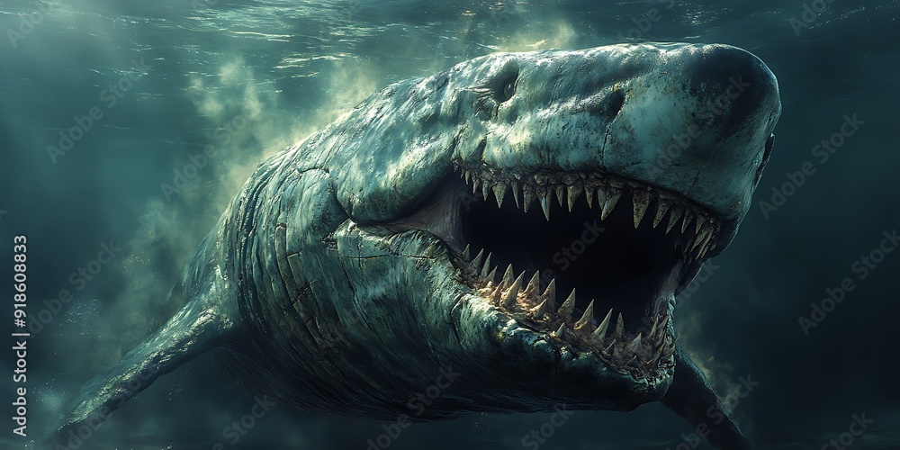 A giant prehistoric Megalodon shark lurks in the depths of the Mariana ...