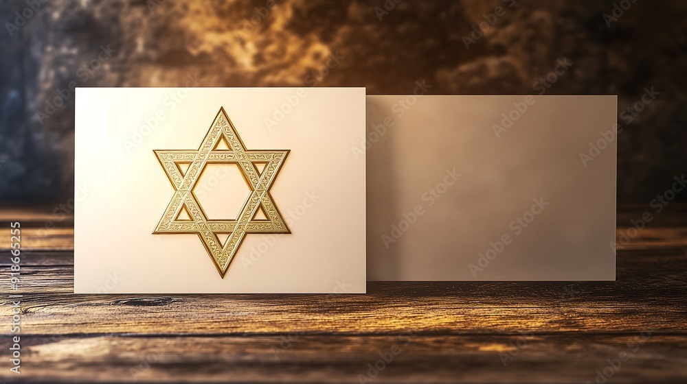 jewish new year greeting card, traditional symbols david star, jewish ...