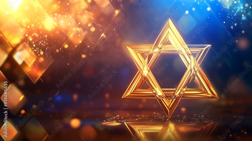 jewish new year greeting card, traditional symbols david star, jewish ...