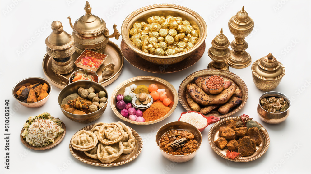Indian Festive Feast: A vibrant tableau of traditional Indian food ...