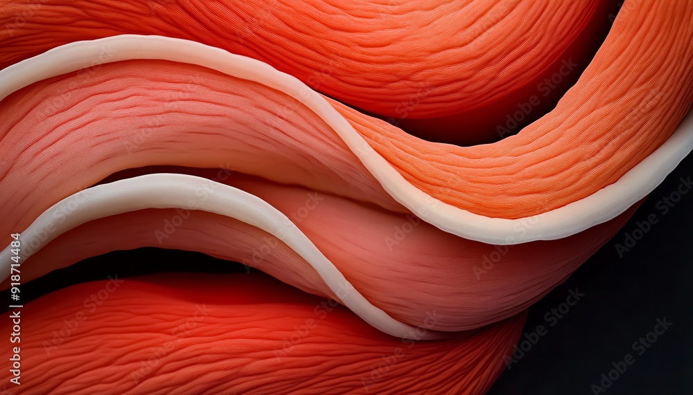 Closeup of the circular and longitudinal muscles of the small intestine ...